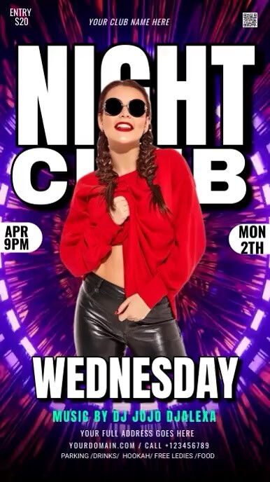 NIGHT CLUB WEDNESDAYS Template | PosterMyWall
