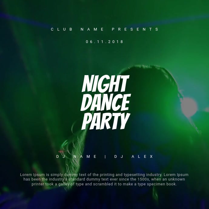 Night Dance Party Template | PosterMyWall