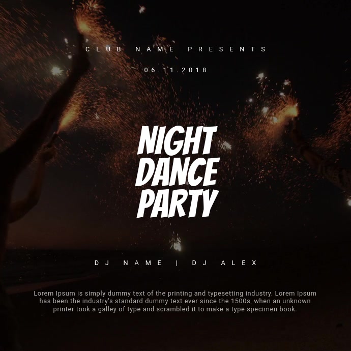 Night Dance Party Flyer Template | PosterMyWall
