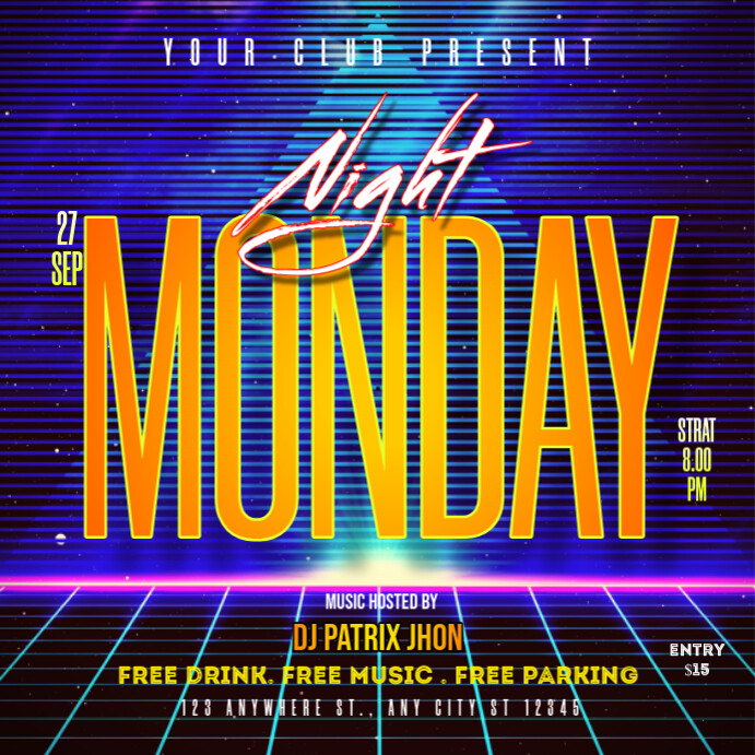 Night monday post Template | PosterMyWall