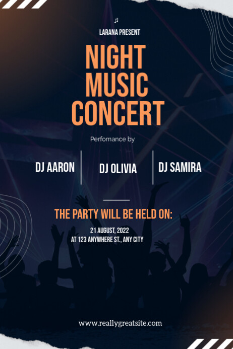 Plantilla de night music concert live music | PosterMyWall