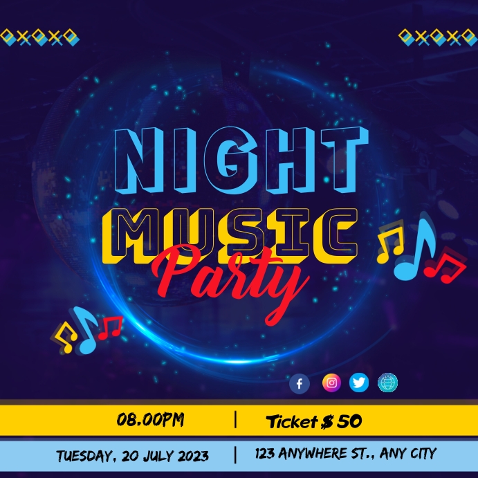 Night music party Template | PosterMyWall