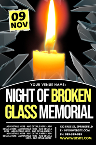 Night Of Broken Glass Memorial Poster Template | PosterMyWall