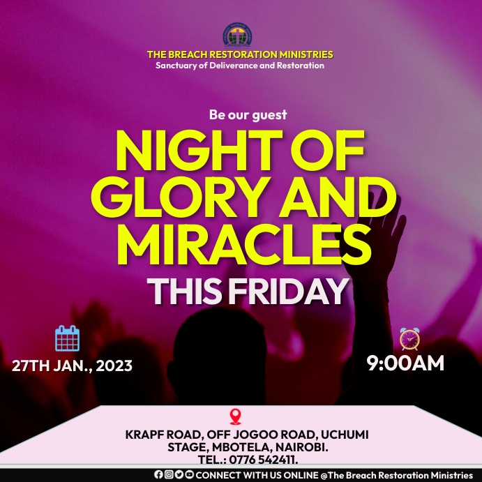 night of glory and miracles Template | PosterMyWall