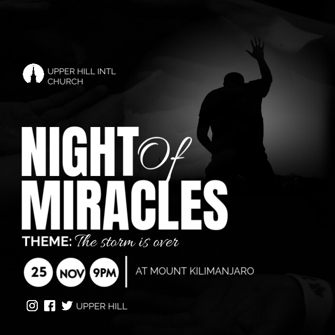 Plantilla de NIGHT OF MIRACLES PRAYER | PosterMyWall