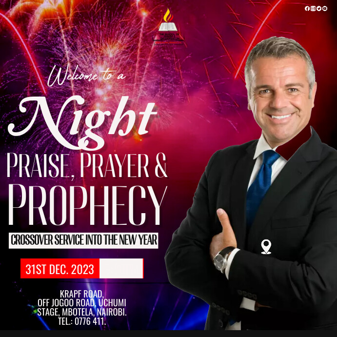 night of praise and prophecy Template | PosterMyWall