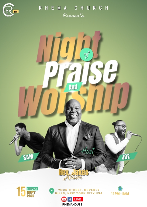 Night of Praise and Worship (3) Template | PosterMyWall