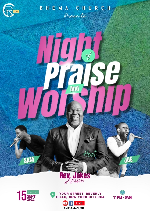 Copy of Night of Praise and Worship | PosterMyWall