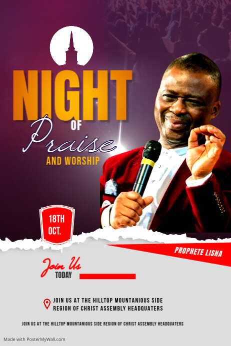 Copy of night of praise and worship | PosterMyWall