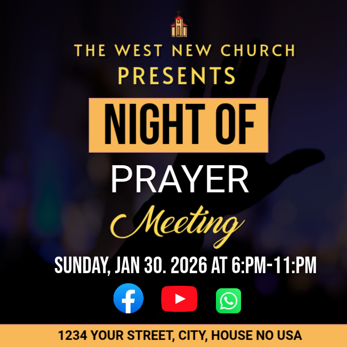 NIGHT OF PRAYER CHURCH SERVICE EVENT POSTER Template | PosterMyWall