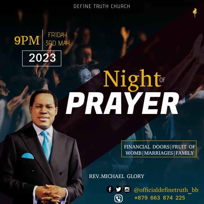 Modèle Night of prayer | PosterMyWall