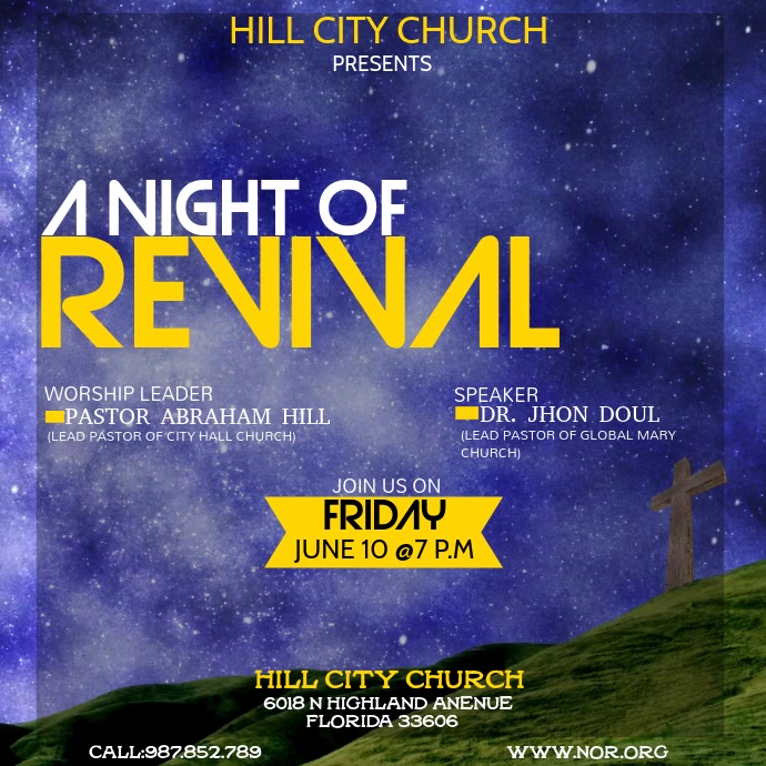 Modèle NIGHT OF REVIVAL | PosterMyWall