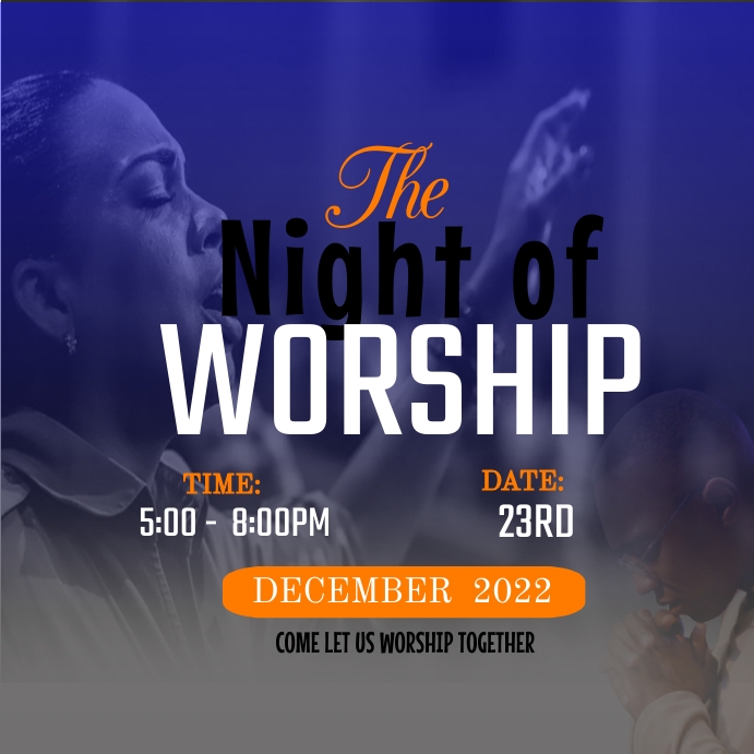 NIGHT OF WORSHIP, Template | PosterMyWall