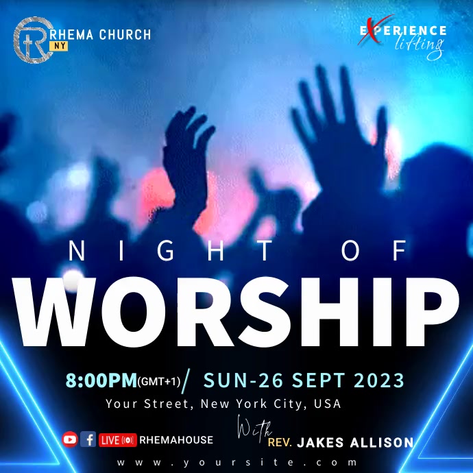 Night of Worship Template | PosterMyWall