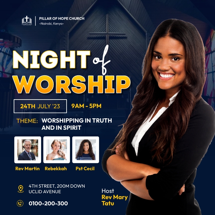 Night of worship Template | PosterMyWall