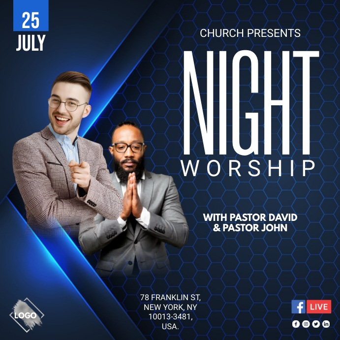 Night of worship Template | PosterMyWall