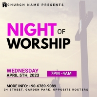Worship All Night Template | PosterMyWall