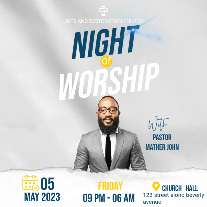 night of worship Template | PosterMyWall