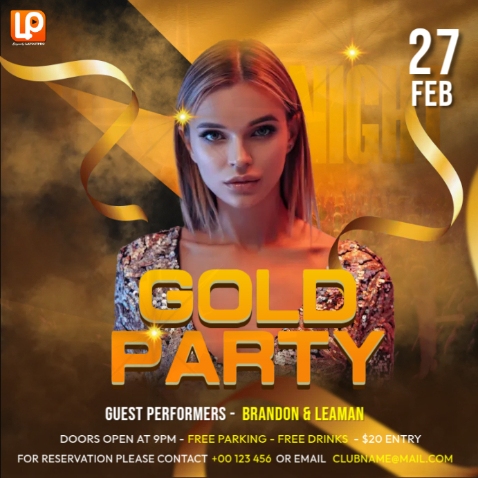 Copy of Gold Club DJ Party | PosterMyWall