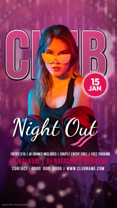 Night Out Party Template | PosterMyWall