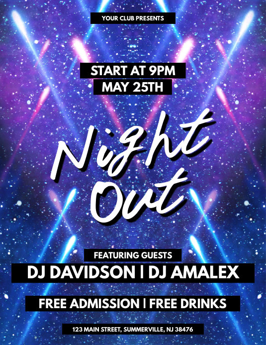 Night Out Flyer Template | PosterMyWall