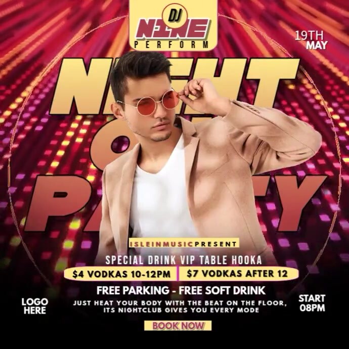 Night Over Party Event ads Template | PosterMyWall