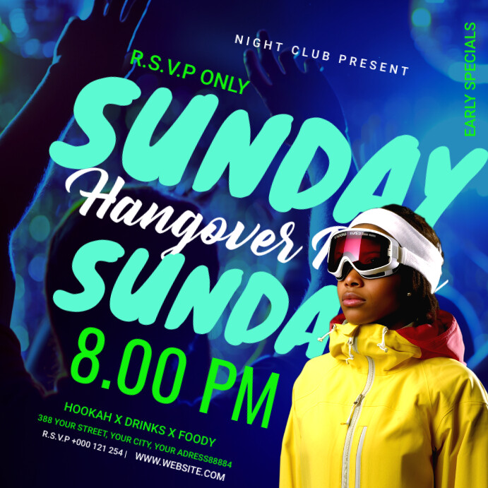 night party & hangover party/drink party Template | PosterMyWall