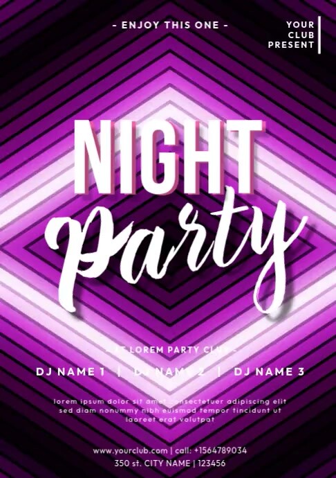 Night Party A4 Template | PosterMyWall