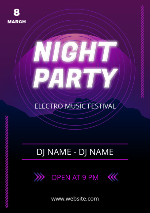 Night Party A4 Template | PosterMyWall