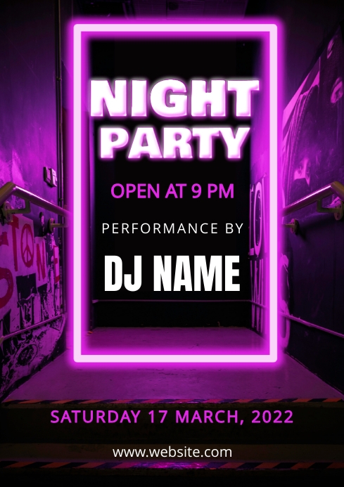 Night Party A4 Template | PosterMyWall