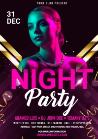 night party A4 size Template | PosterMyWall