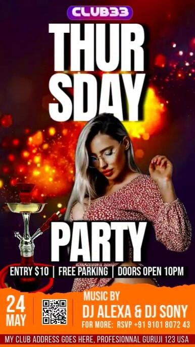 night party ad design Template | PosterMyWall