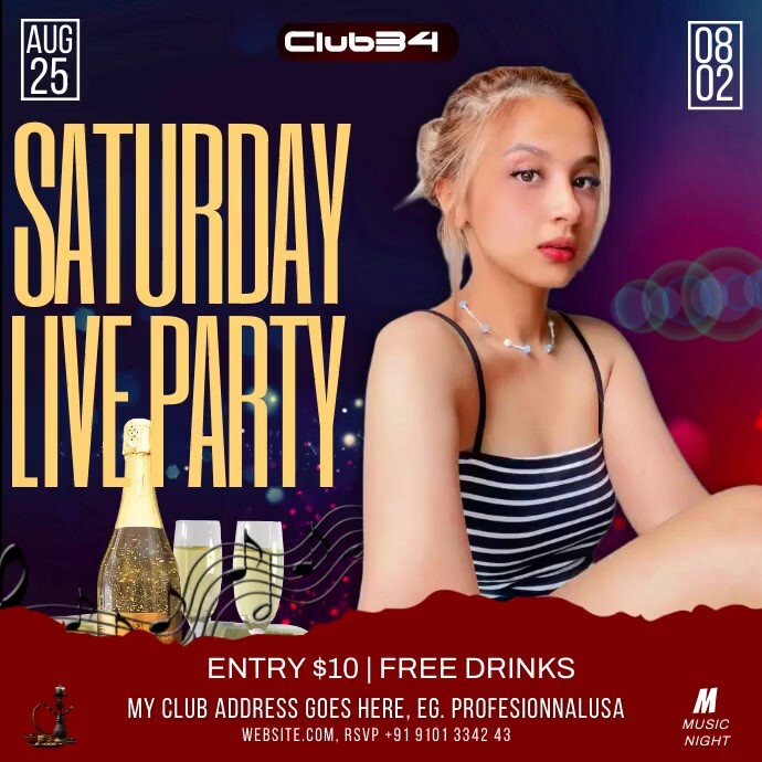 night party ad design Template | PosterMyWall