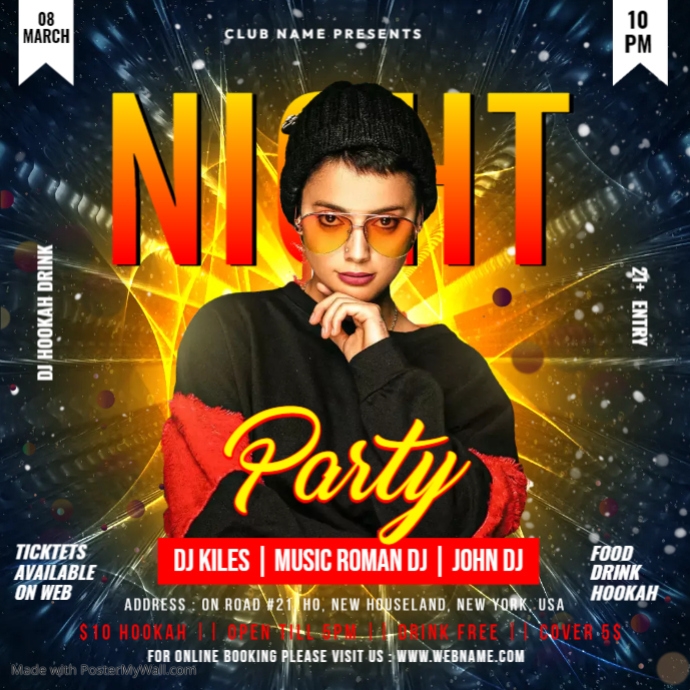 Night Party Ad Template | PosterMyWall