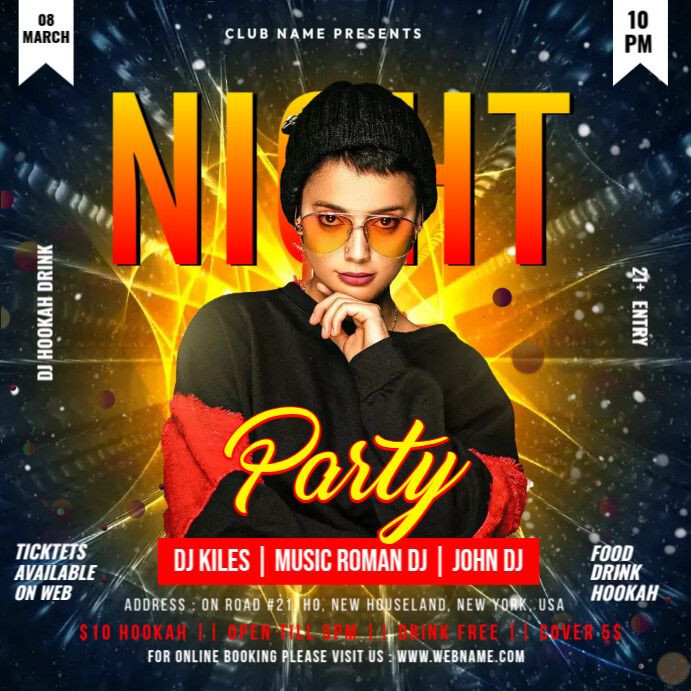Night Party Ad Template | PosterMyWall