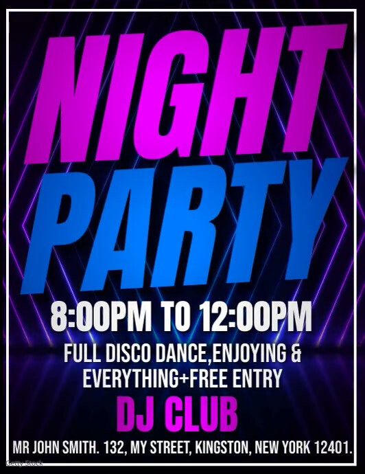 Night Party ad video Template | PosterMyWall
