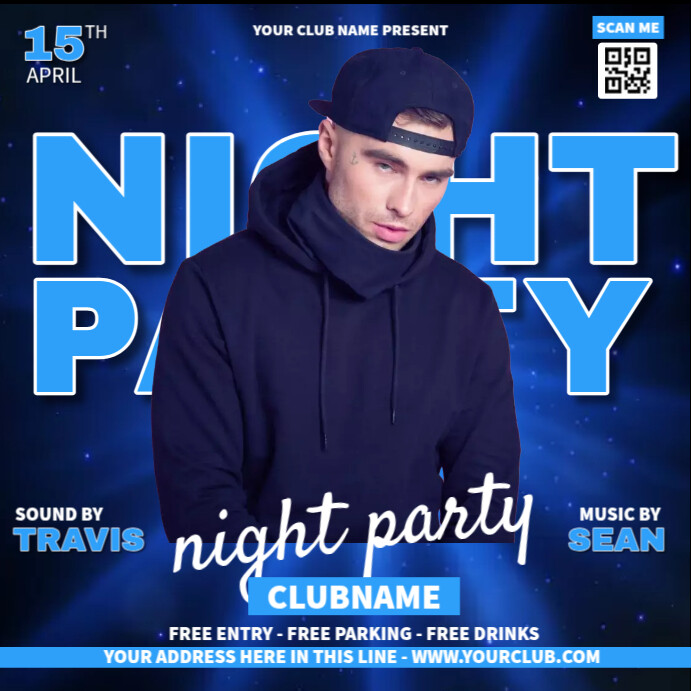 Night Party Ads Template | PosterMyWall