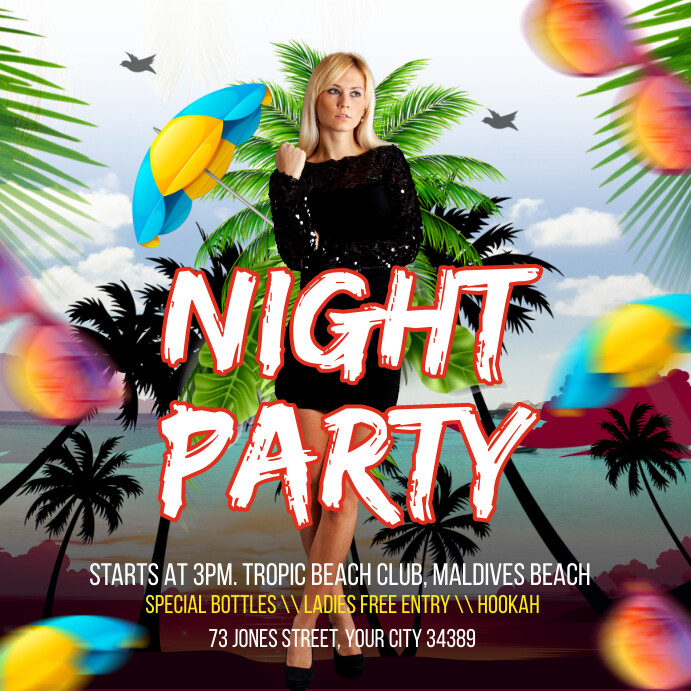 Night Party Ads Template | PosterMyWall