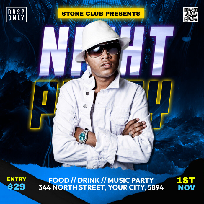 Night Party Ads Template | PosterMyWall