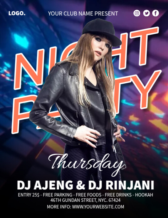 Night Party Ads Template | PosterMyWall