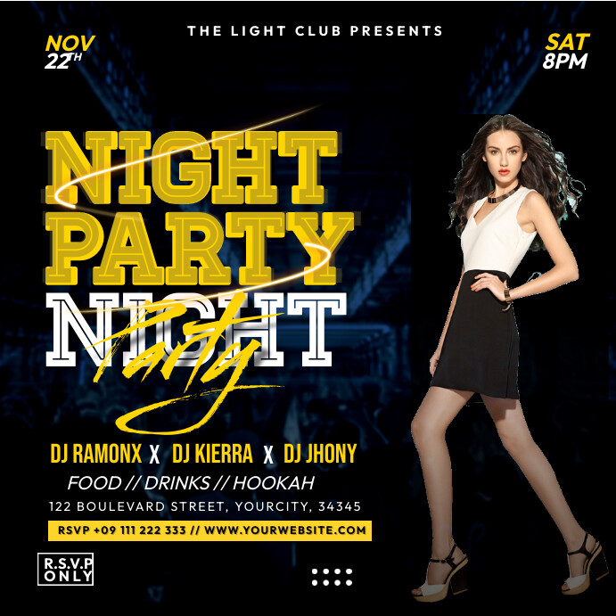 Night Party Ads Template | PosterMyWall