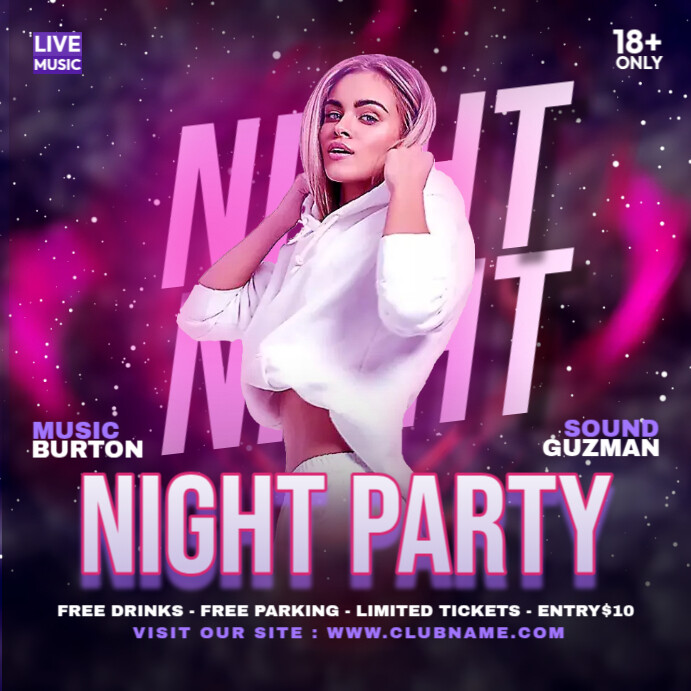 Night Party Ads Template | PosterMyWall