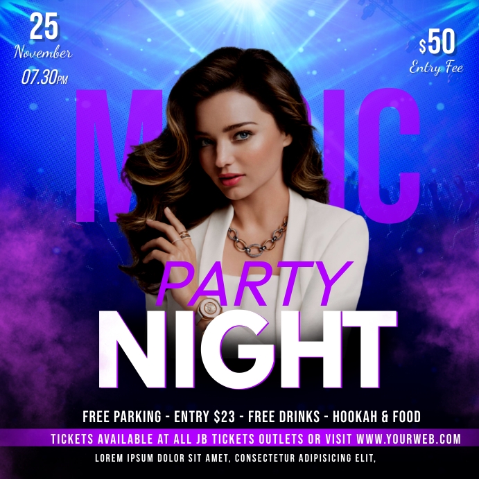 Night Party Ads Template | PosterMyWall