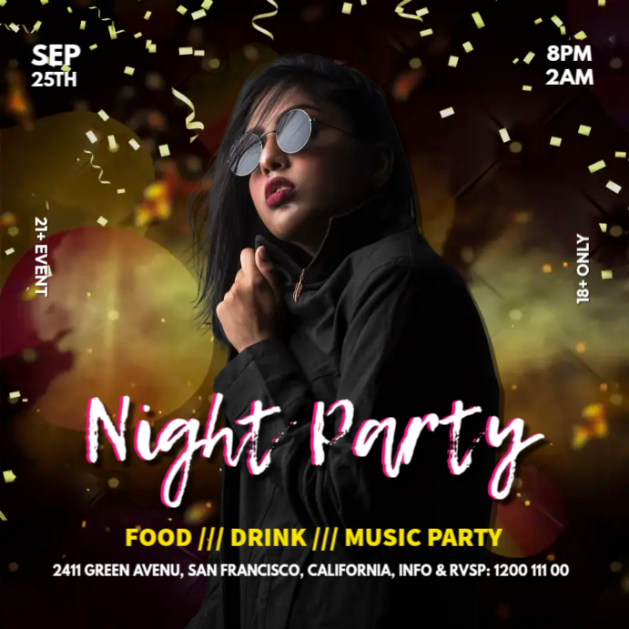 Night Party Ads Template | PosterMyWall