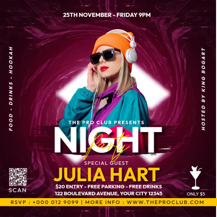 Night Party Ads Template | PosterMyWall