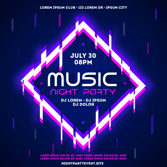 NIGHT PARTY BANNER (2) Template | PosterMyWall