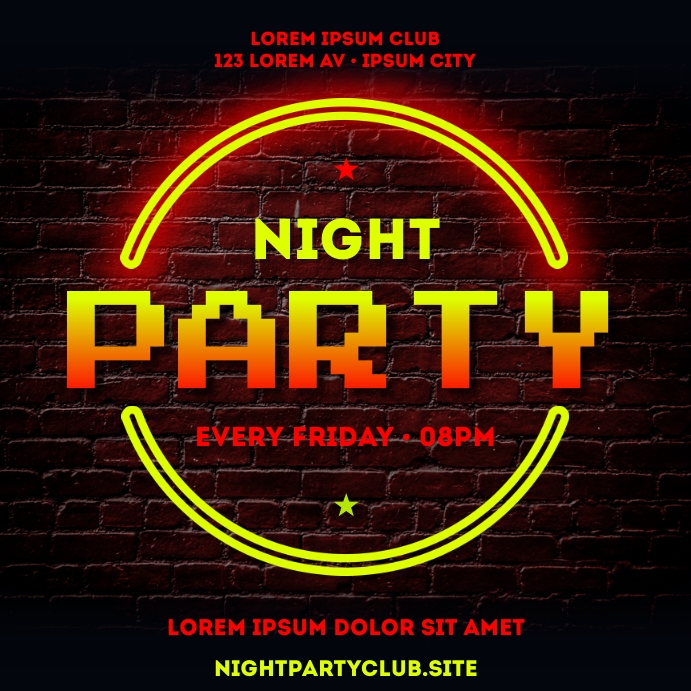 Copy of NIGHT PARTY BANNER | PosterMyWall