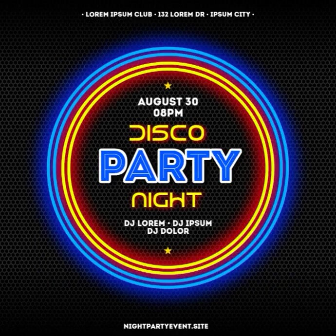 NIGHT PARTY BANNER Template | PosterMyWall