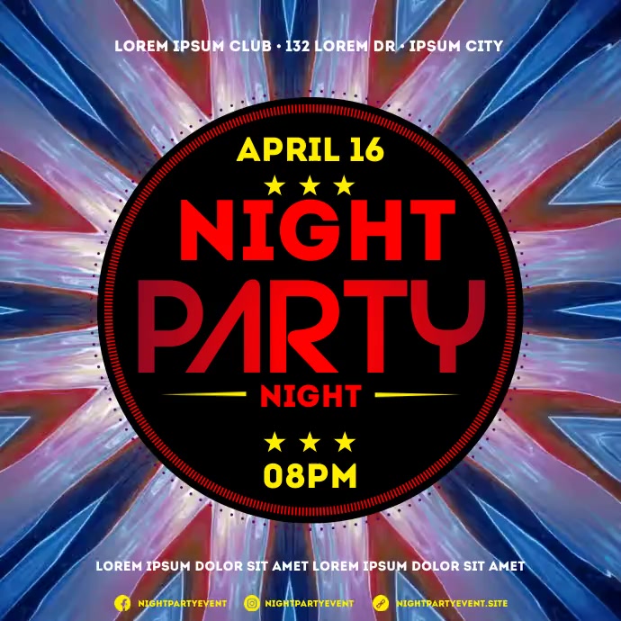 NIGHT PARTY BANNER Template | PosterMyWall