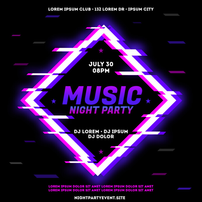 NIGHT PARTY BANNER Template | PosterMyWall